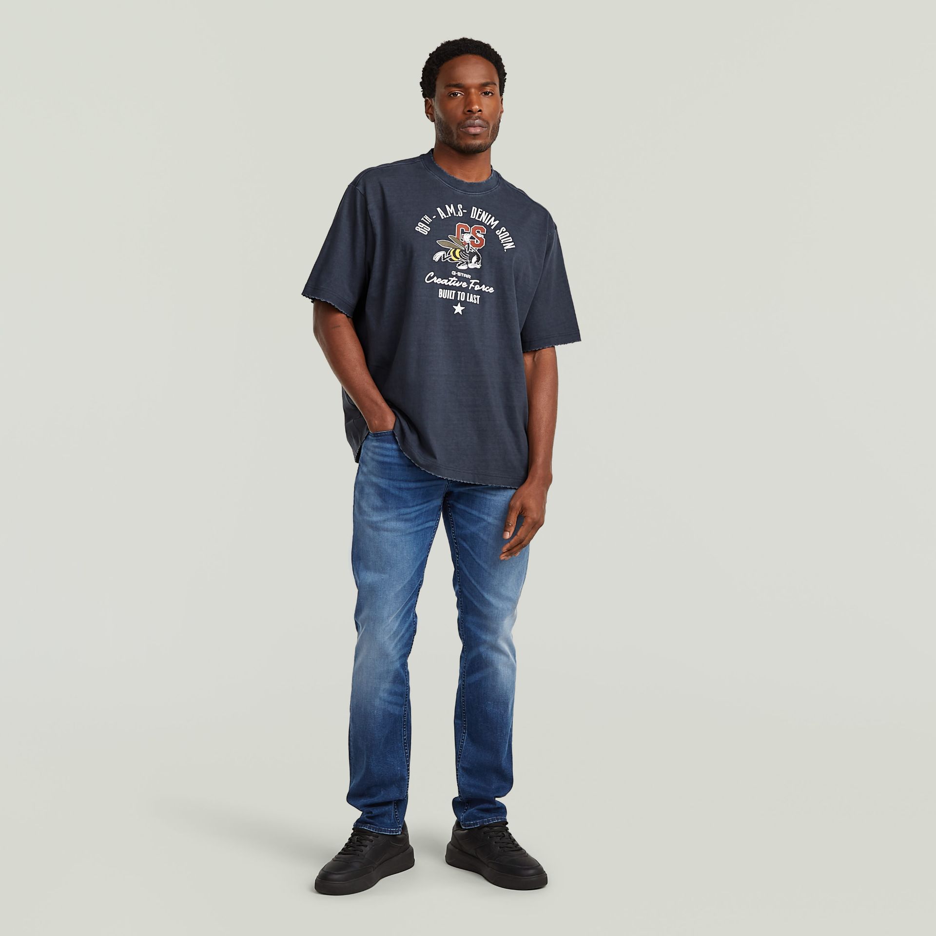 G-STAR МЪЖКА БЛУЗА FRONT GR ANGRY BEE LOOSE T-SHIRT В SALUTE GD ...